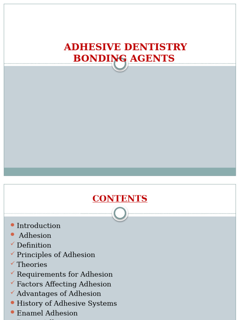 3. Bonding Agents | PDF | Adhesion | Dentin