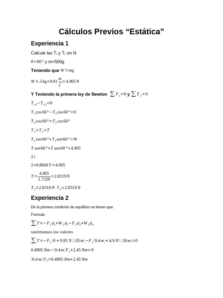 Cálculos Previos Practica 6 | PDF