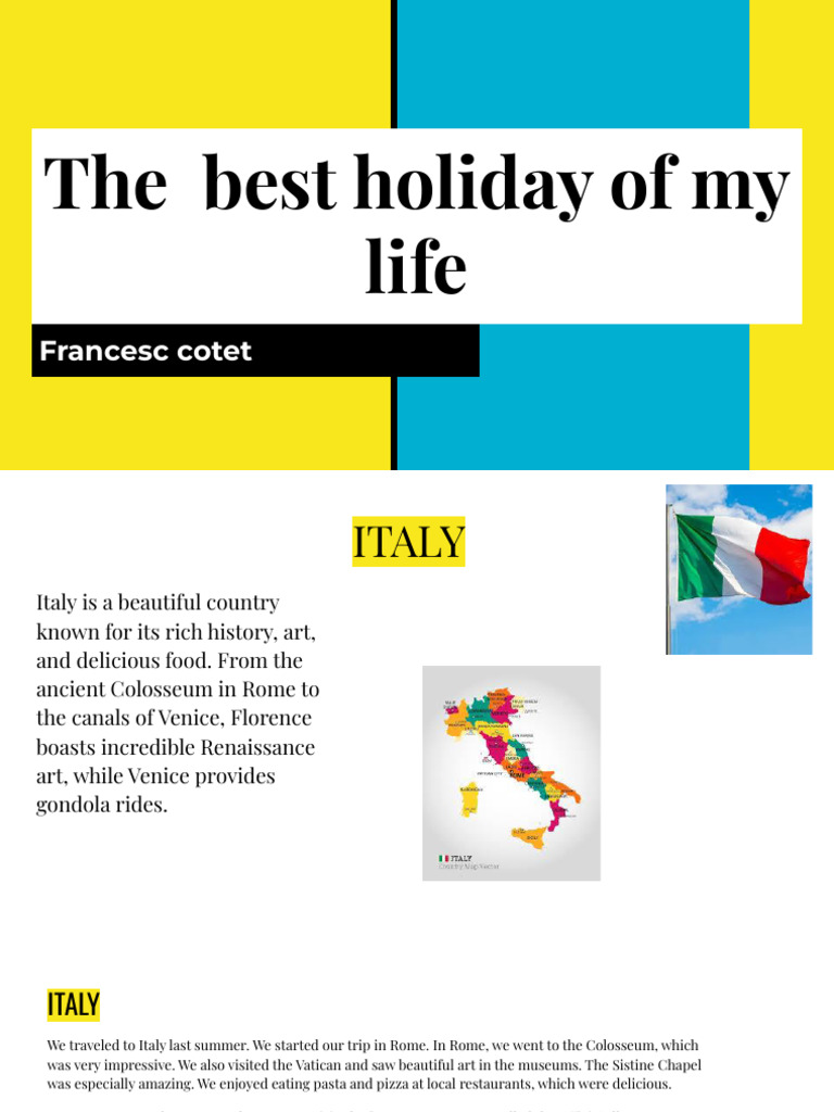 The Best Holiday of My Life: Francesc Cotet | PDF