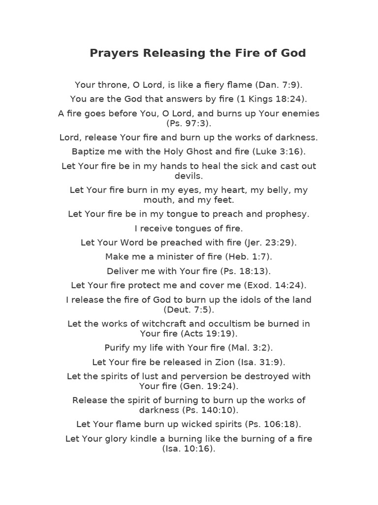Prayers for Releasing God's Fire | PDF
