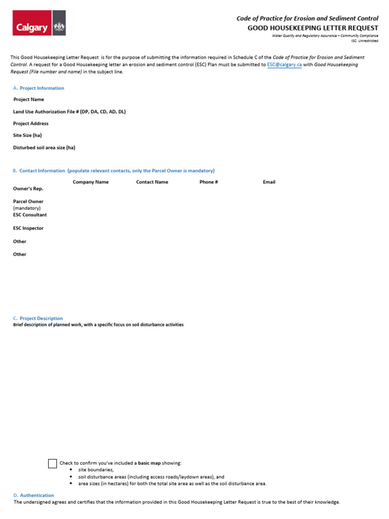 Schedule C Good Housekeeping Letter Request | PDF