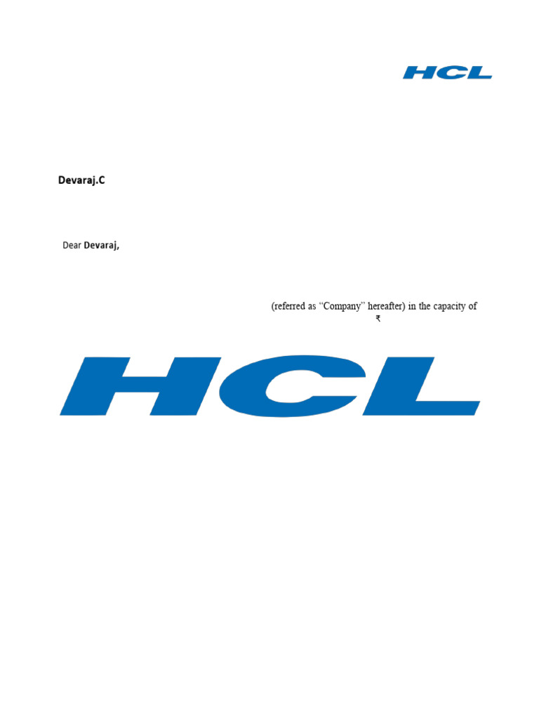 Devaraj Offer Letter | PDF | Employment | Salary