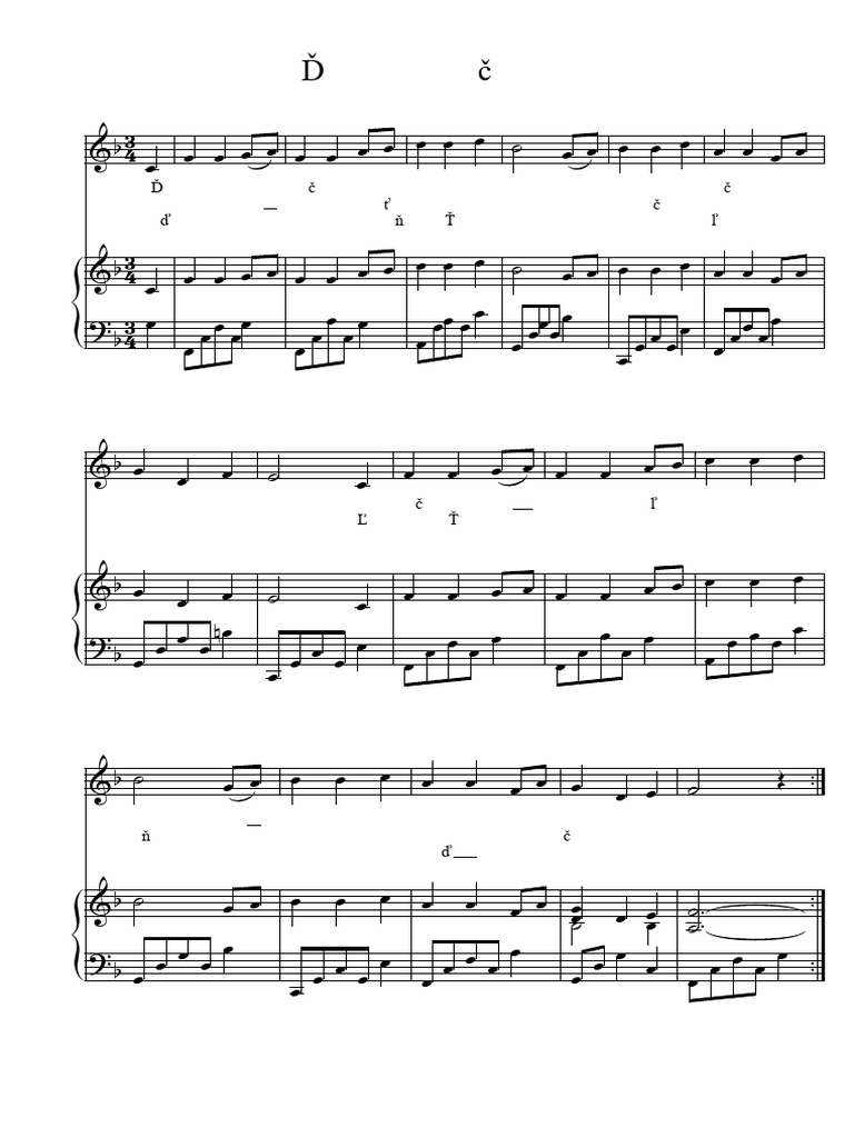 Ďaleko V Jasličkách - Spev - Klavir - Akordy | PDF