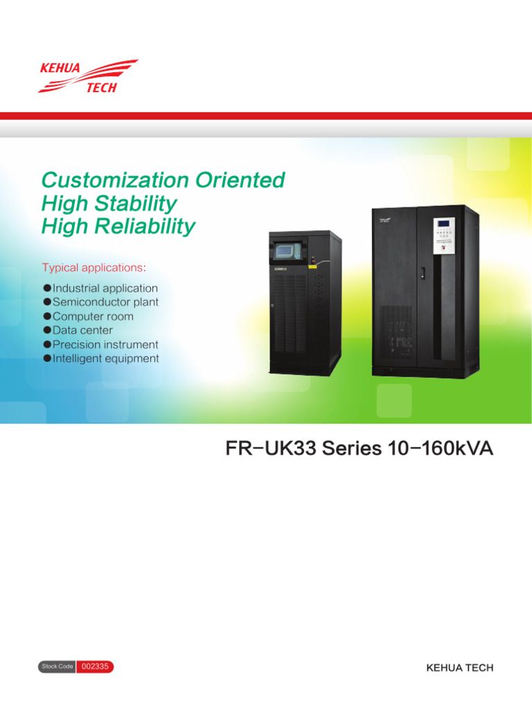 Kehua FR-UK33 Series UPS 10-160KVA | PDF | Electromagnetism | Information And Communications ...