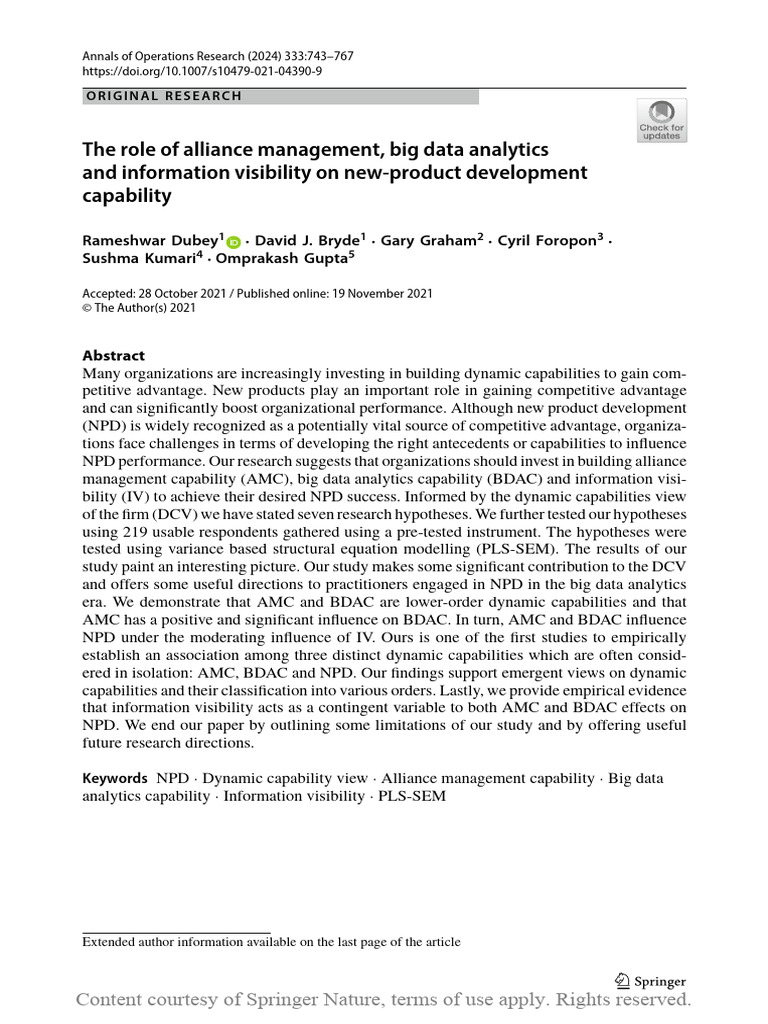 Enhancing NPD with Alliance Management and Big Data | PDF | Validity ...