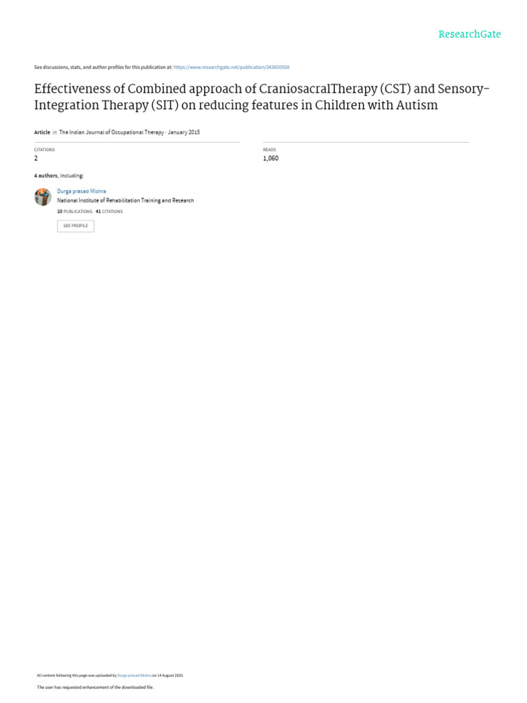 CST_and_Sensory-Integration_Therpay (2) | PDF | Autism Spectrum ...