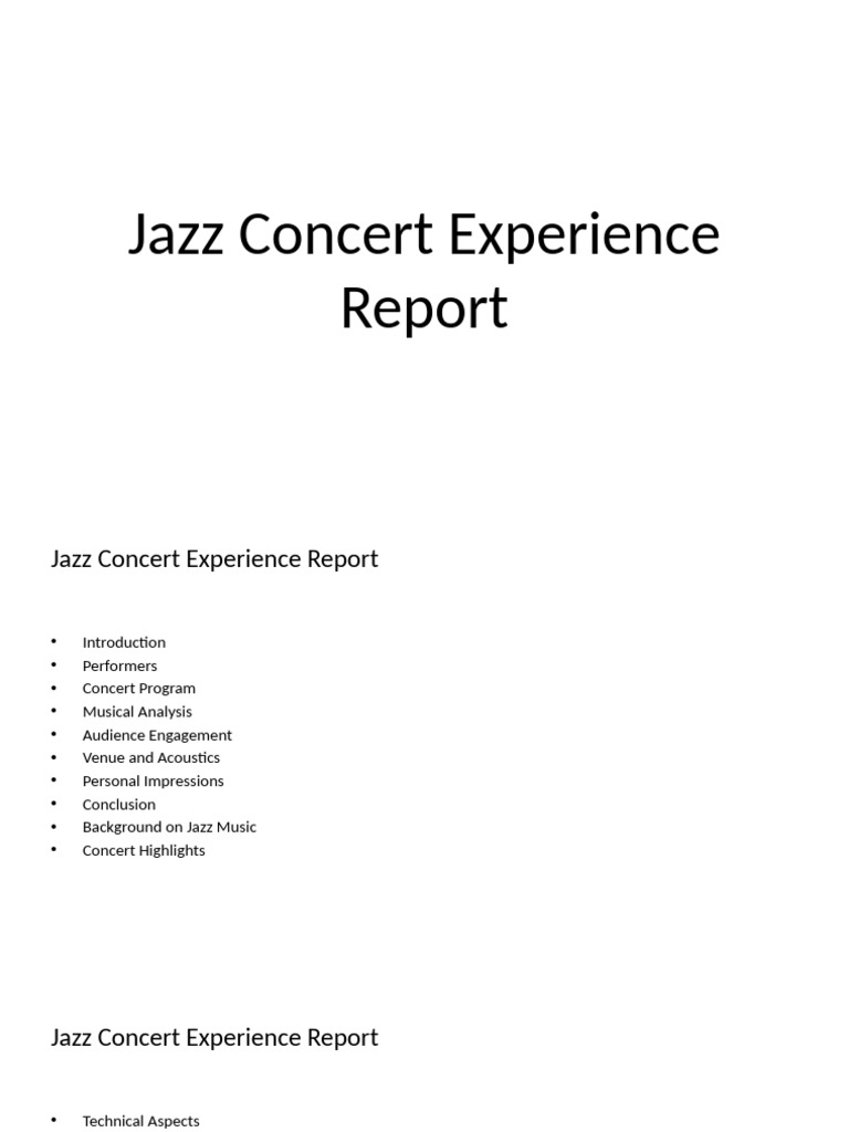 Jazz Concert Experience Report 2023 | PDF | Jazz | Concert