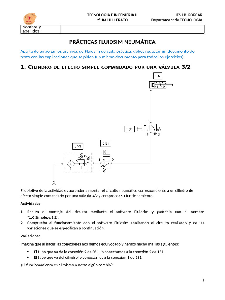 Prácticas de Neumática en Fluidsim | PDF | Neumático