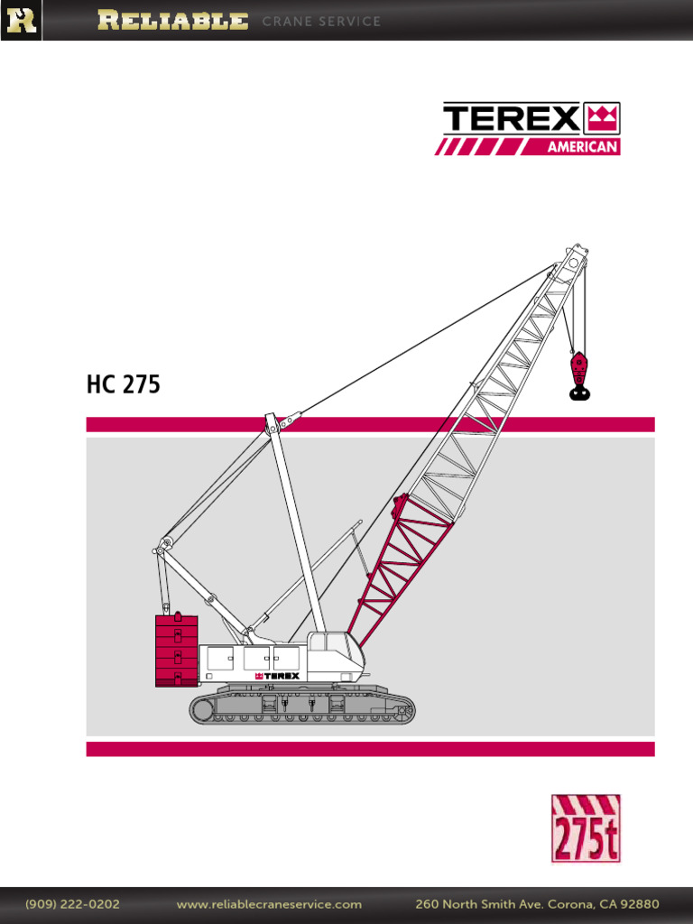 HC275 Crane Rental | PDF | Crane (Machine) | Manufactured Goods