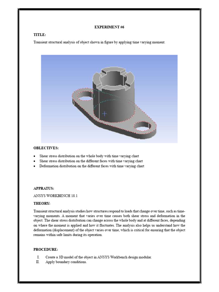 FEA Lab Experiment 6 | PDF