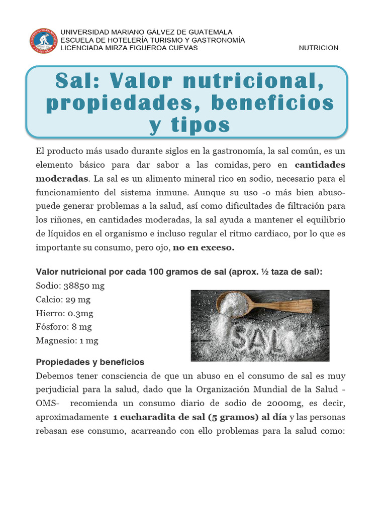 Tipos de Sal | PDF | sal