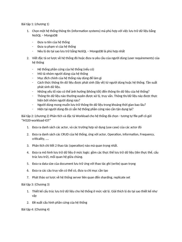 BaiTap MHH MongoDB NHOM | PDF