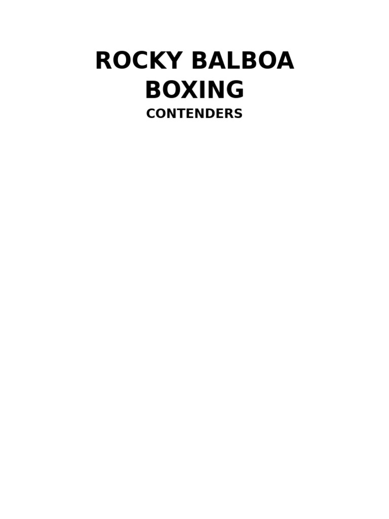 Rocky Balboa Boxing | PDF