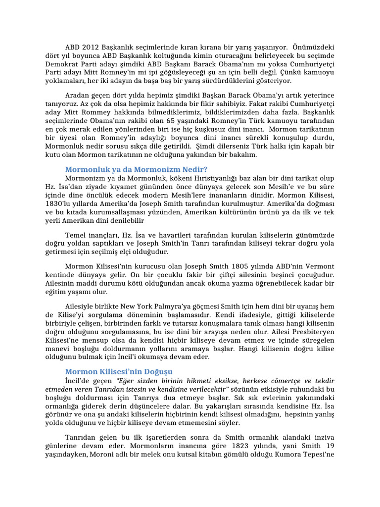 Mormonluk Ve Mormonizm | PDF