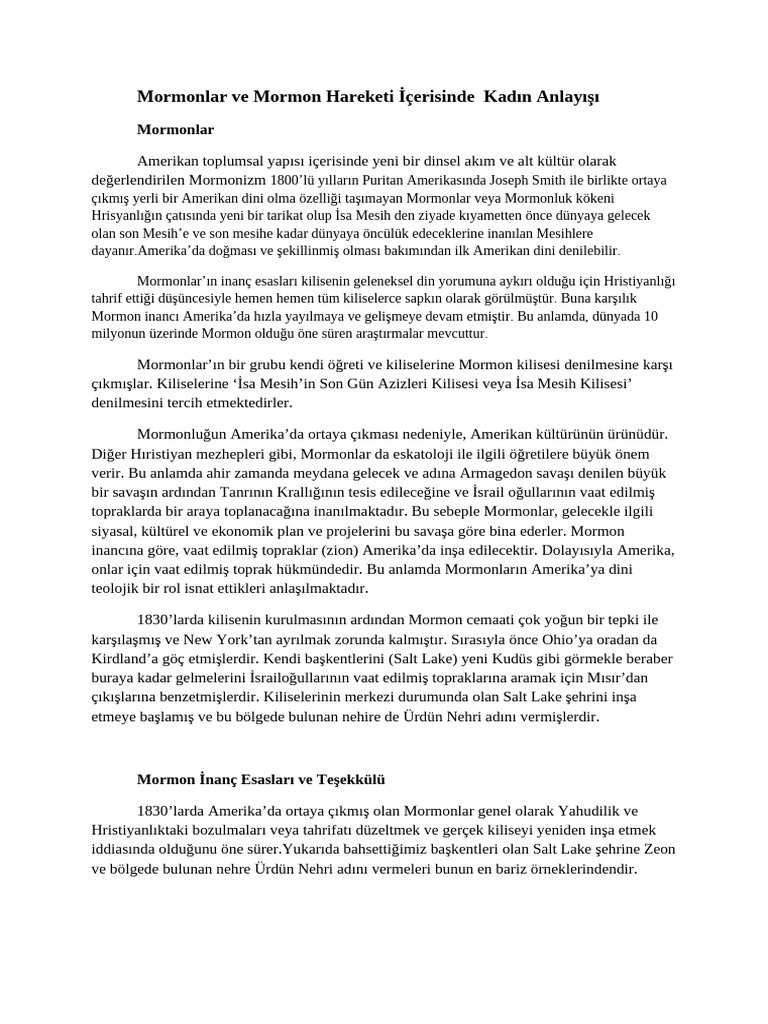 Serhat Solmaz Mormonlar | PDF