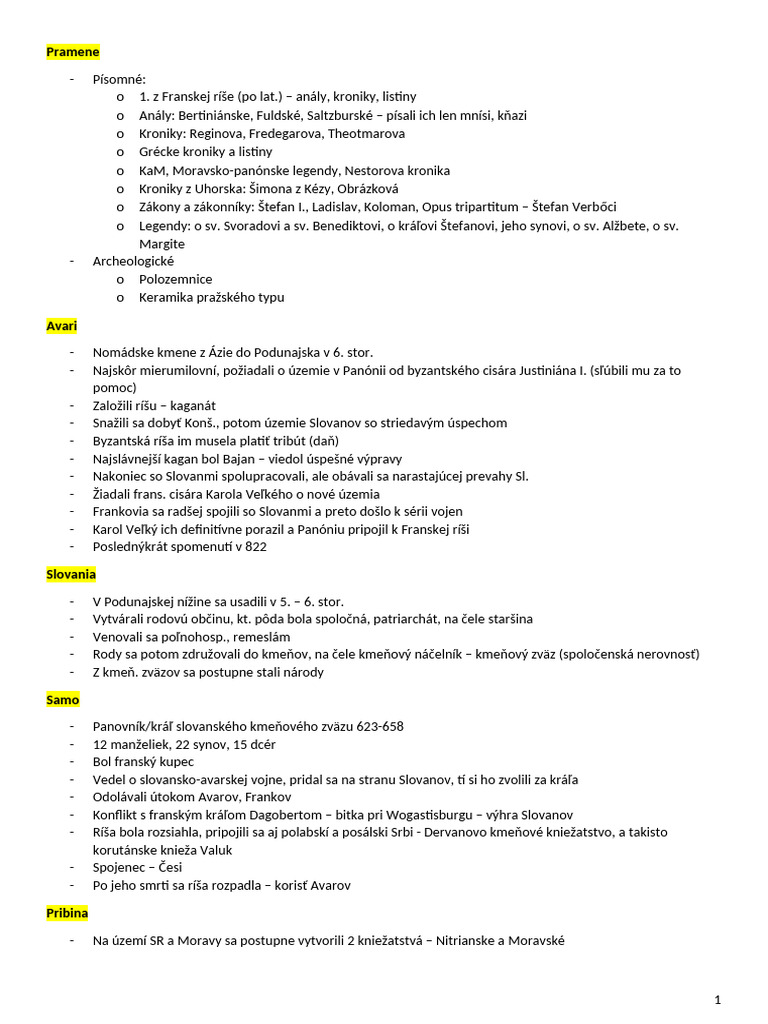 poznamky_slovenske_dejiny_stredoveku_(www.studujes.sk) | PDF