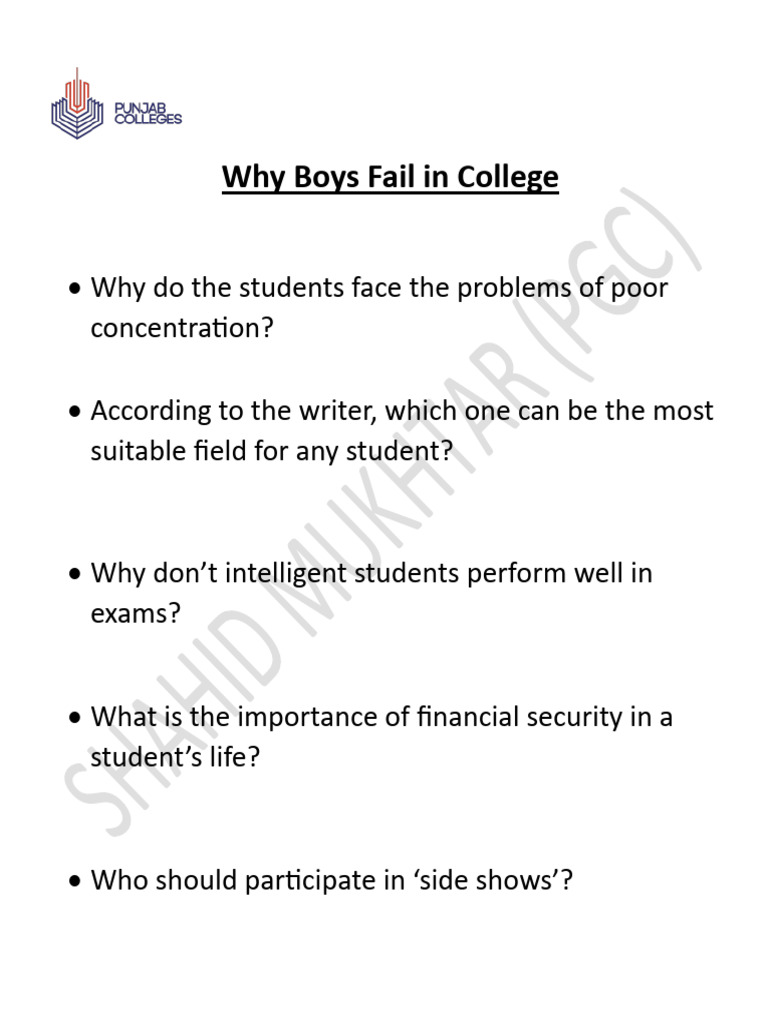 Why Boys Fail in College | PDF