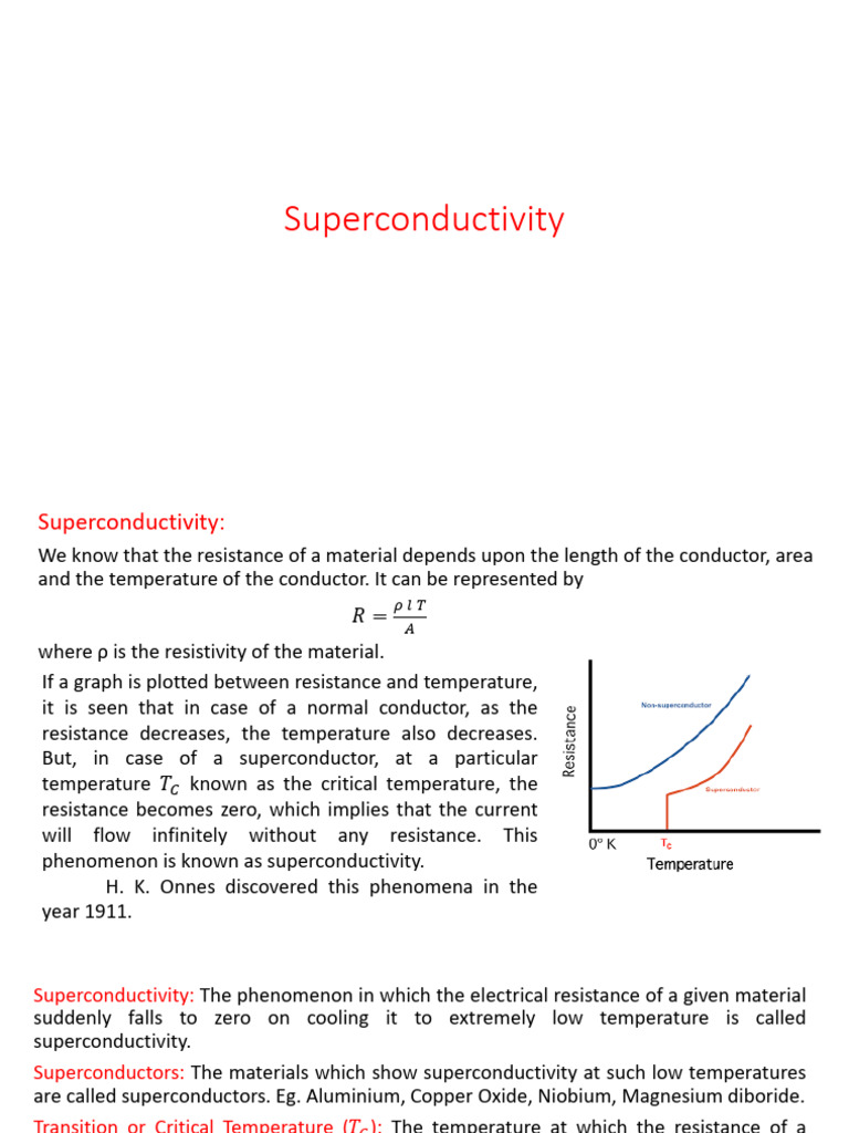 Superconductivity | PDF | Superconductivity | Electrical Resistance And Conductance