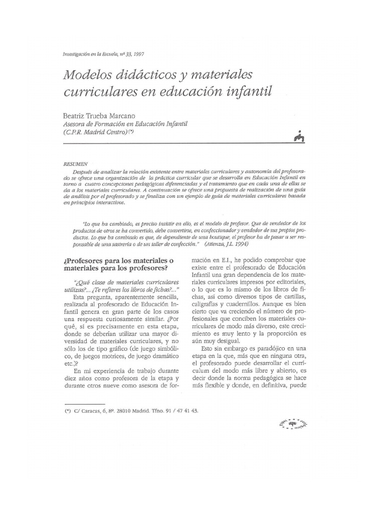 Trueba, B. Modelos Didácticos y ... | PDF