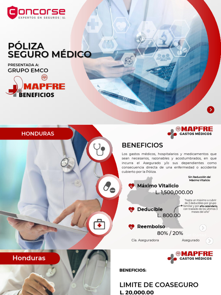 Presentación de Beneficios Médicos C2 Honduras - EMCO 2022 - MAPFRE | PDF | Hospital | Desorden ...