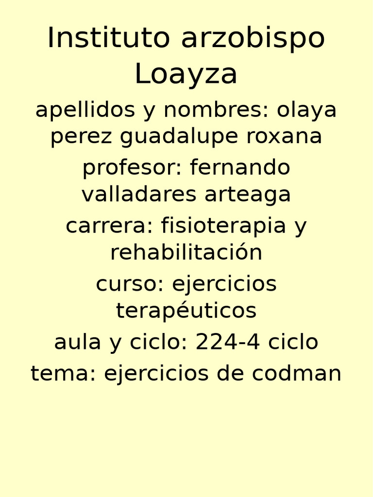 Ejercicios de Codman para Rehabilitación | PDF | Hombro | Articulaciones