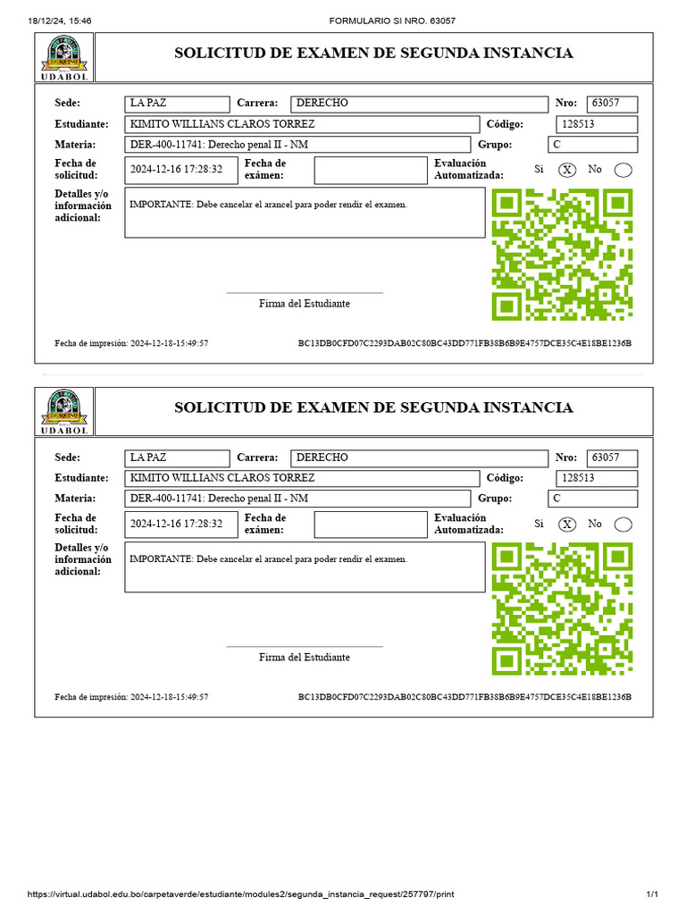FORMULARIO SI NRO. 63057 | PDF