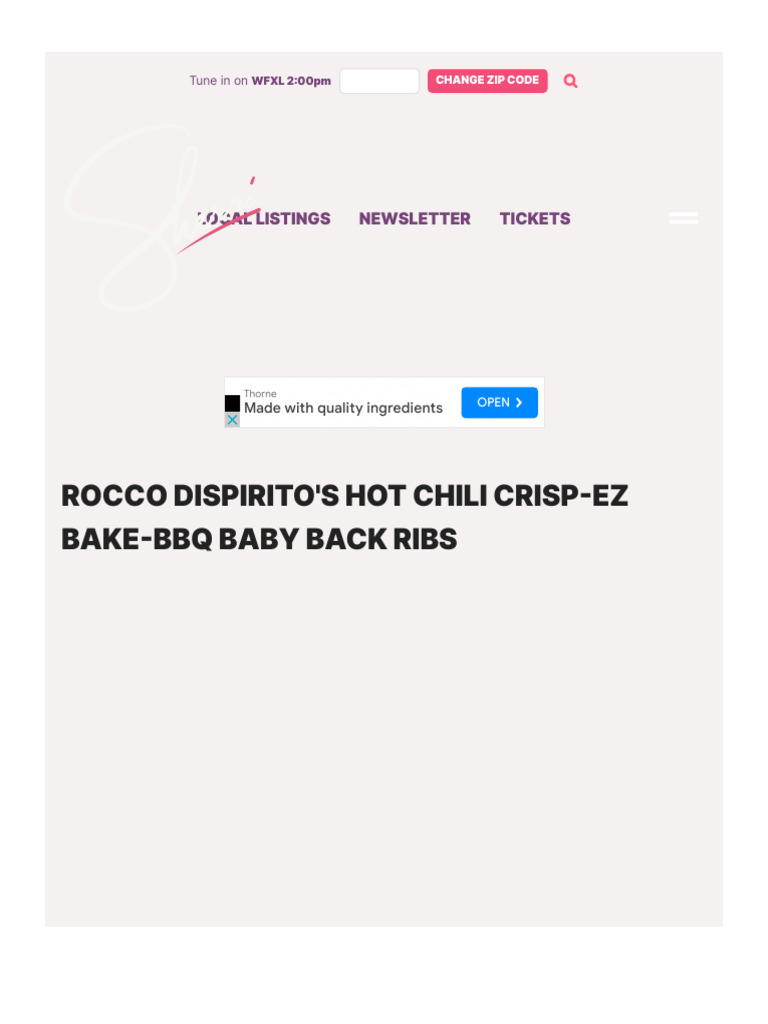 Rocco DiSpirito's Hot Chili Crisp-EZ Bake-BBQ Baby Back Ribs - SHERRI | PDF | Salad | Teaspoon