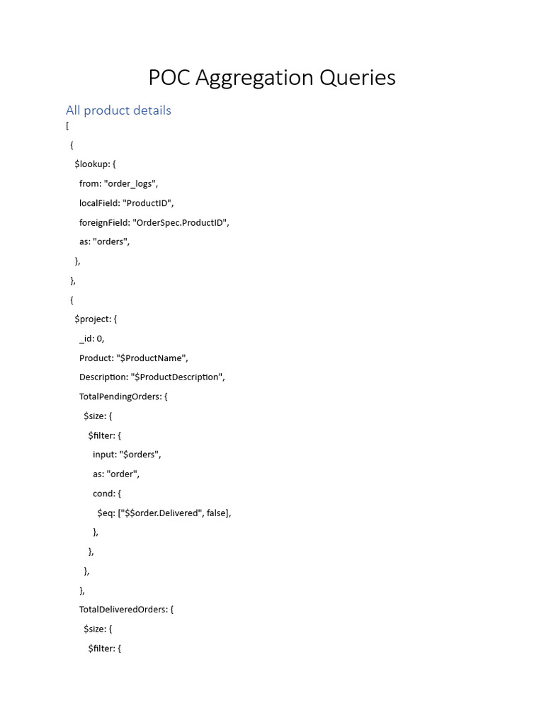 Poc Aggregation Queries Pdf Data Management Databases