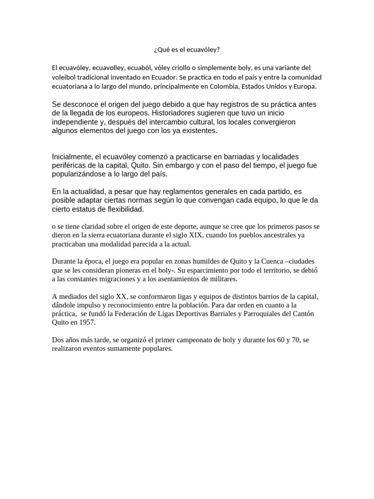 Qué Es El Ecuavóley | PDF