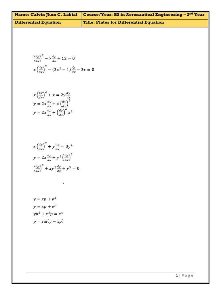 Deferential Equation | PDF