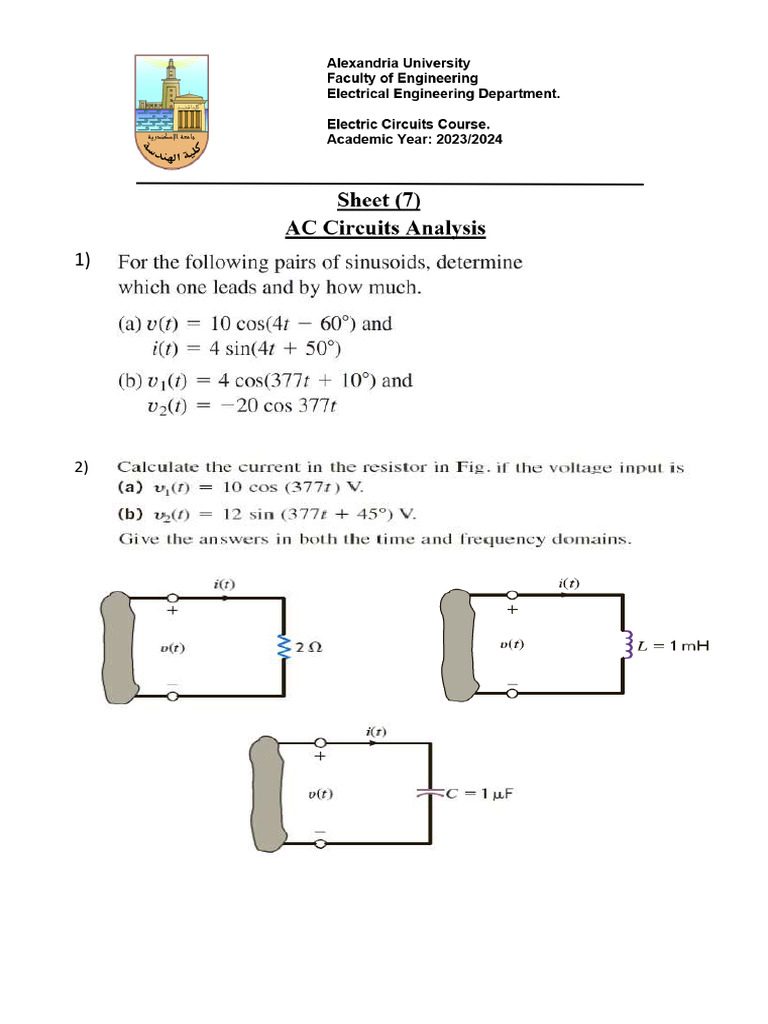 Sheet 7 - AC Analysis | PDF