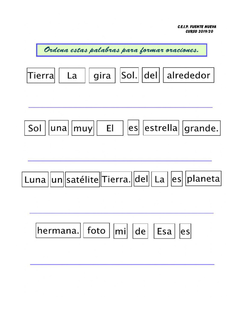 Formar Oraciones | PDF