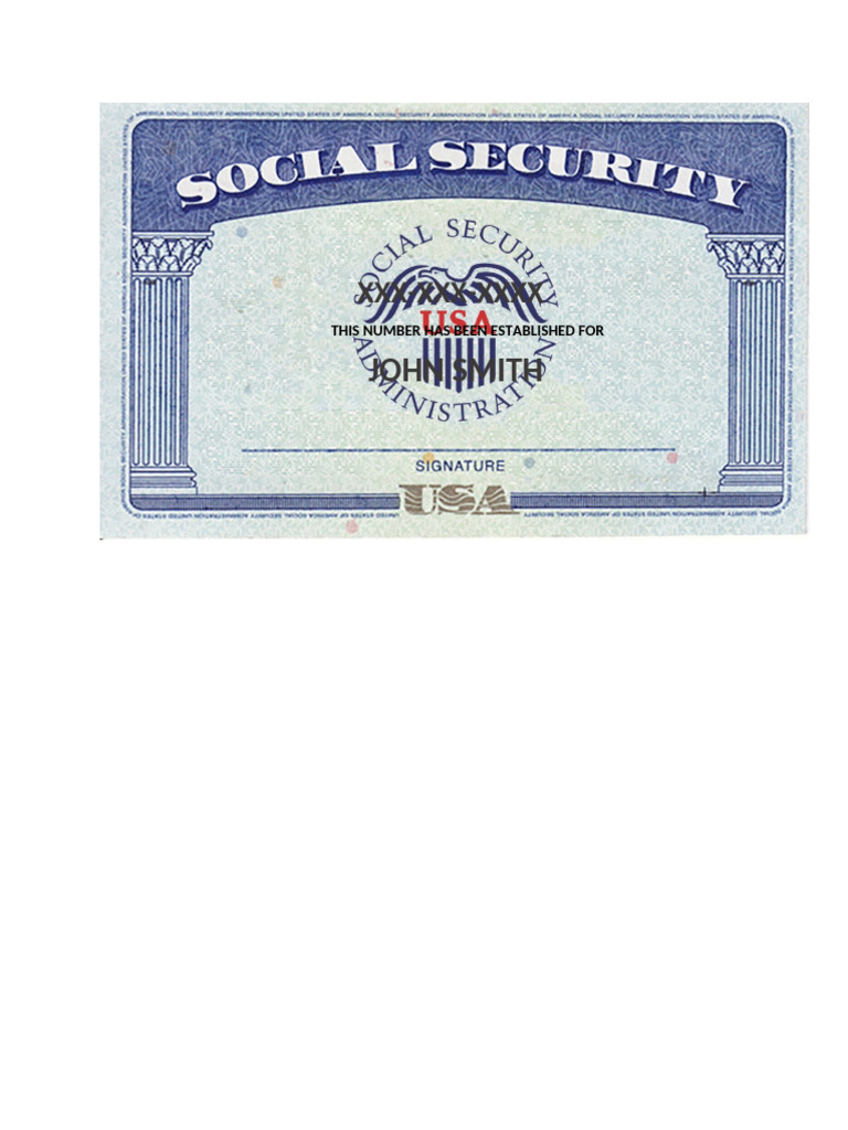 Social Security Card Template 08 | PDF