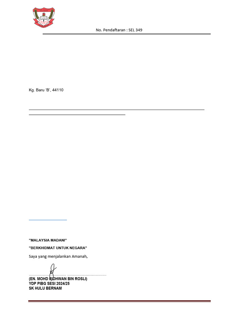 Surat Permohonan Sumbangan Babas | PDF