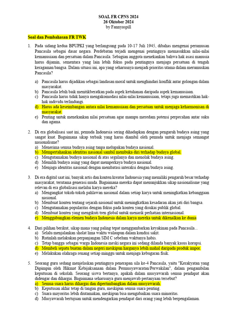 Soal dan Pembahasan CPNS 2024 | PDF