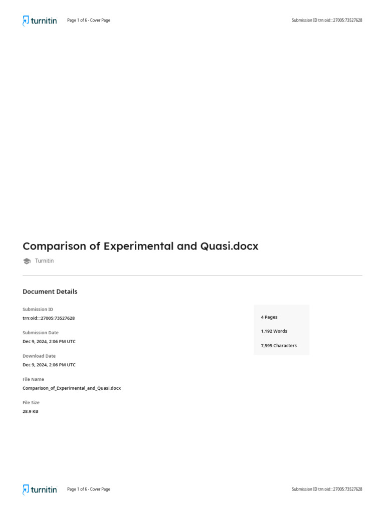 AI-Comparison of Experimental and Quasi | PDF | Randomized Controlled ...