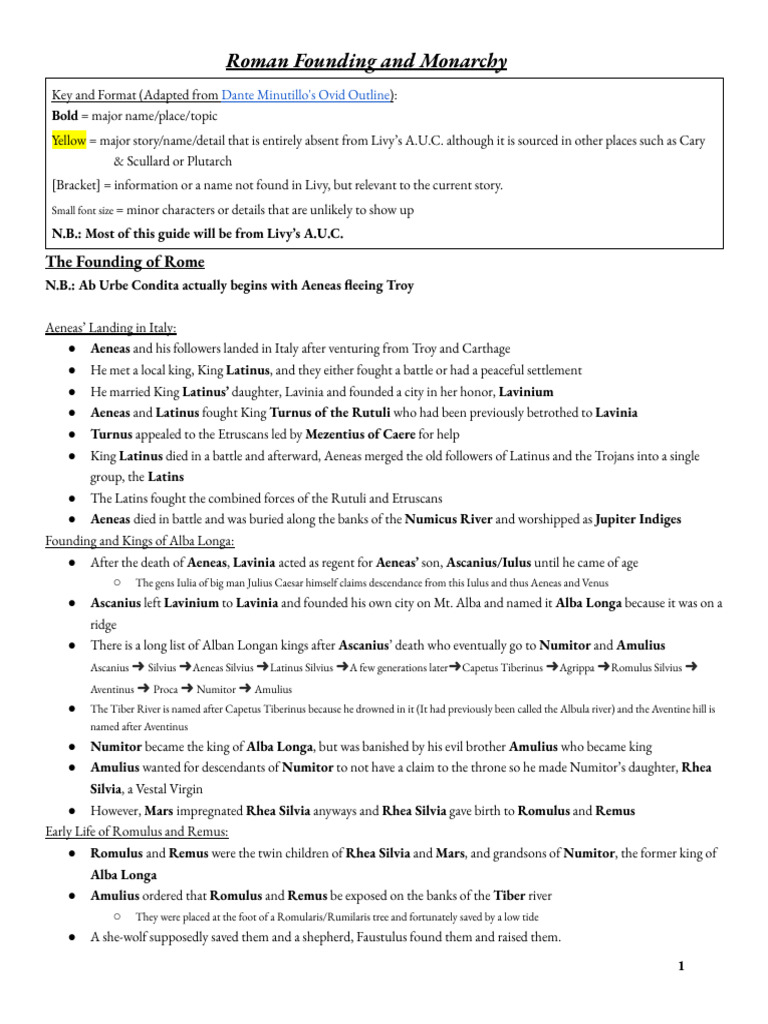 Roman Founding: Aeneas to Romulus | PDF | Romulus And Remus | Aeneas
