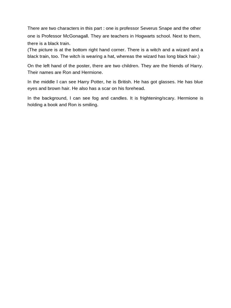 Harry Potter Characters and Setting | PDF