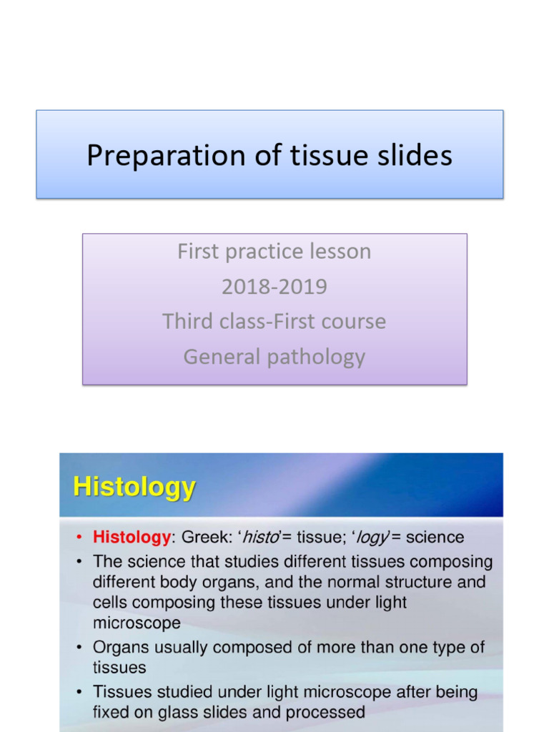 Tissue Slide Preparation Techniques | PDF | Fixation (Histology ...
