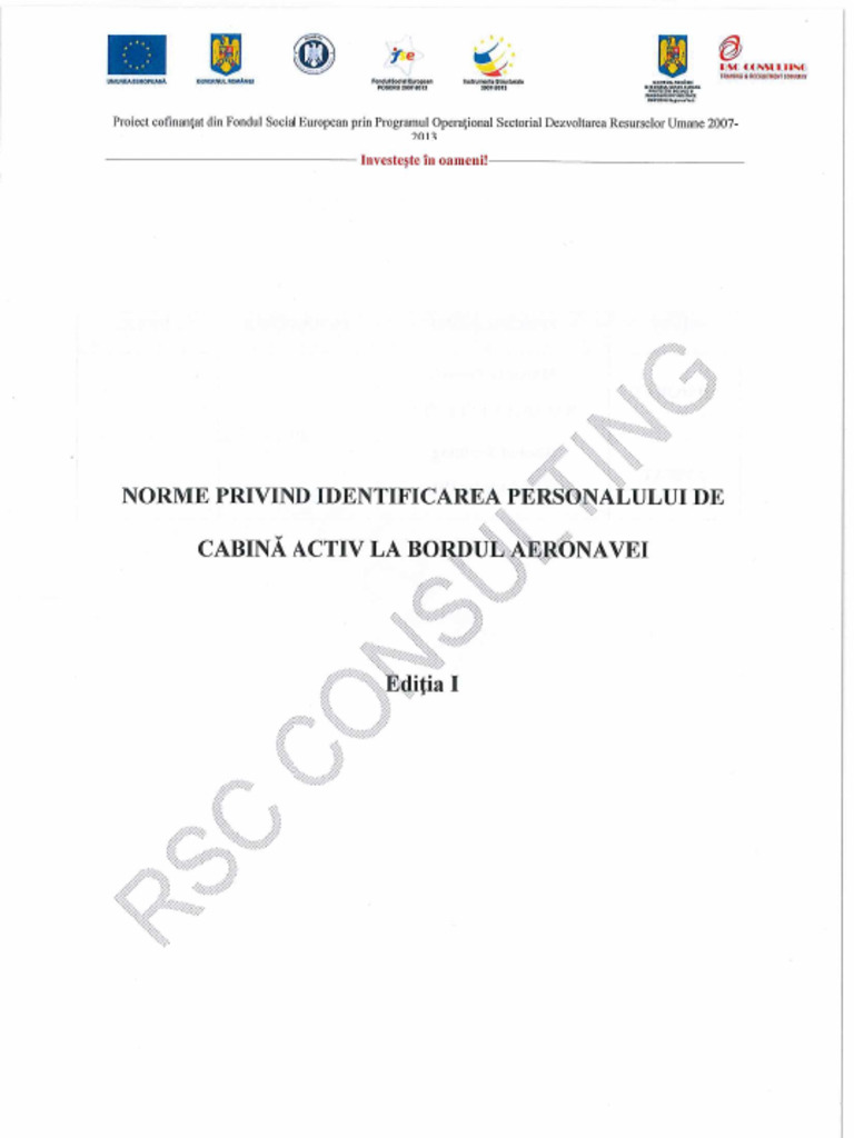 4.b. Norme Privind Identificarea Personalului de Cabina Activ La Bordul Aeronavei | PDF