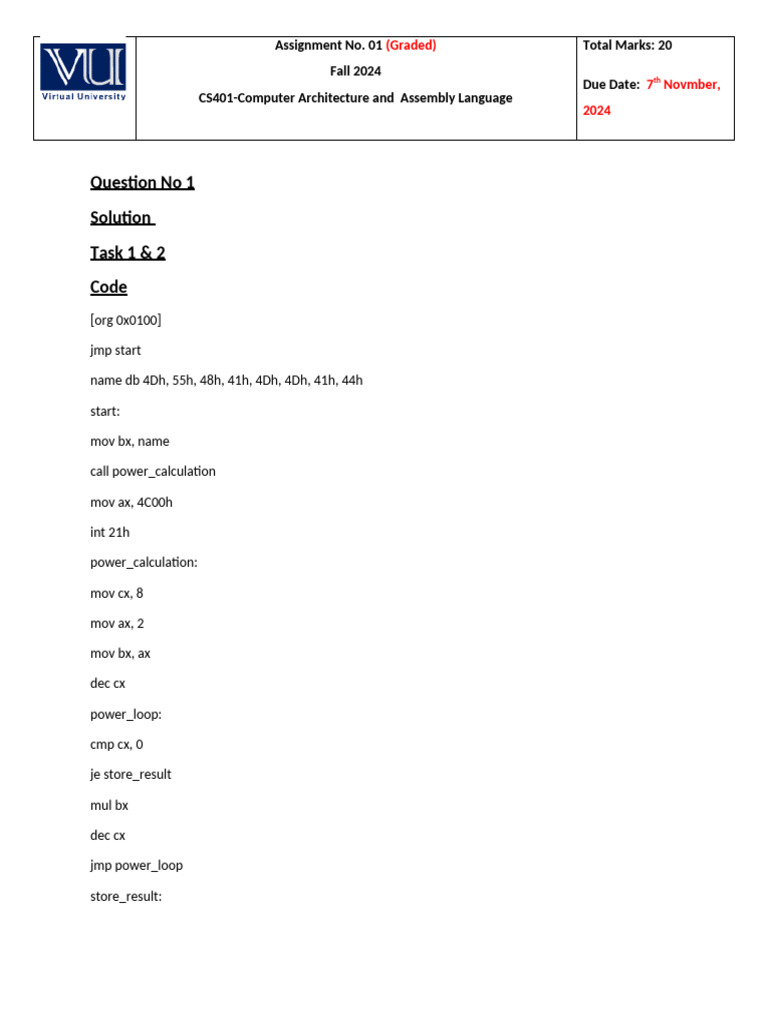 Fall 2024 - CS401 - 1 - BC190202142 | PDF