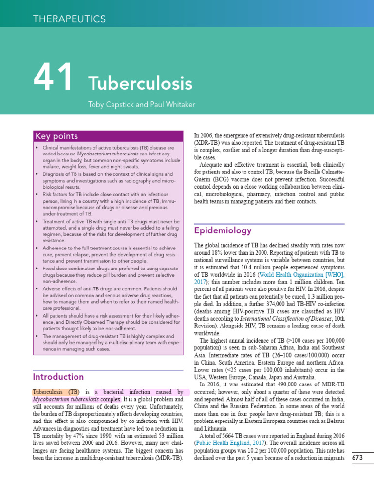 34 TUBERCULOSIS | PDF | Tuberculosis | Infection