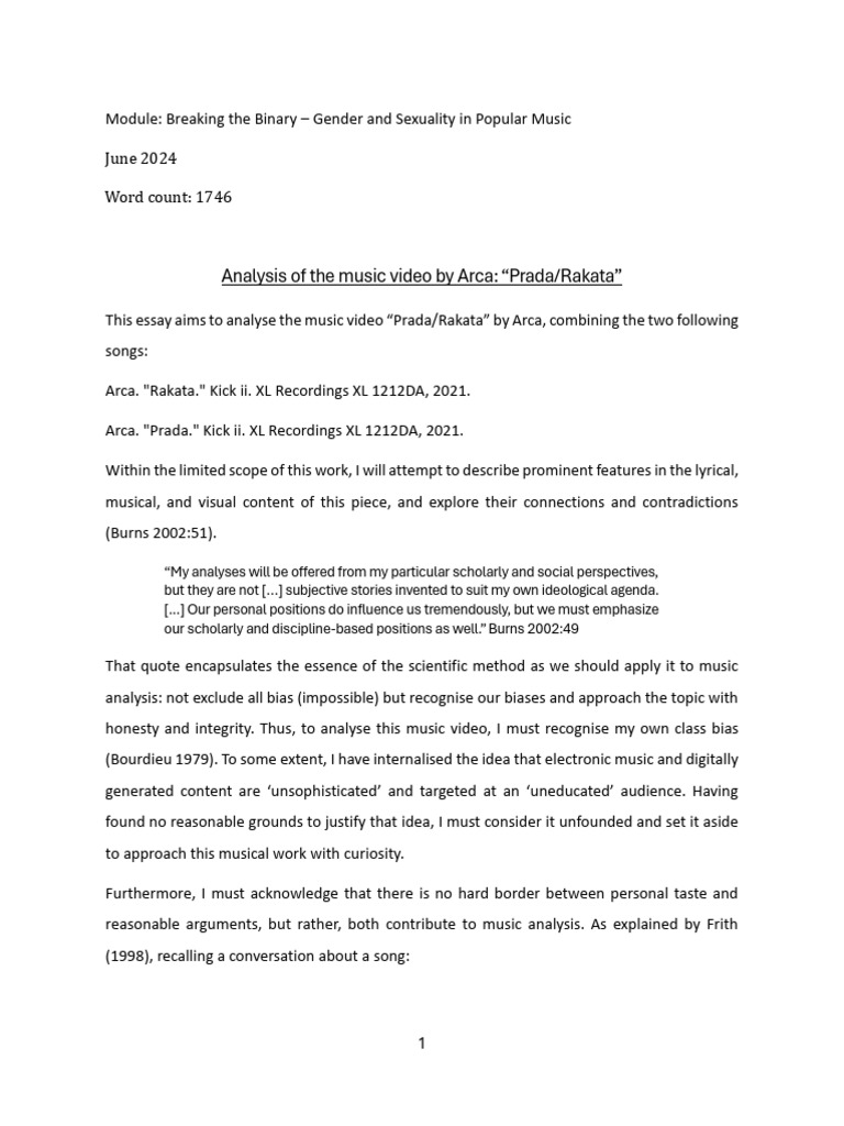 Arca's "Prada/Rakata": Gender & Sexuality Analysis | PDF | Transgender ...