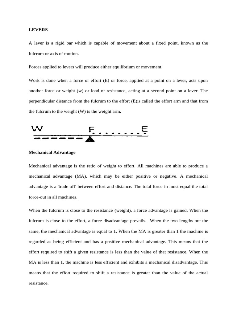 Levers Notes (1) (1) | PDF | Lever | Musculoskeletal System