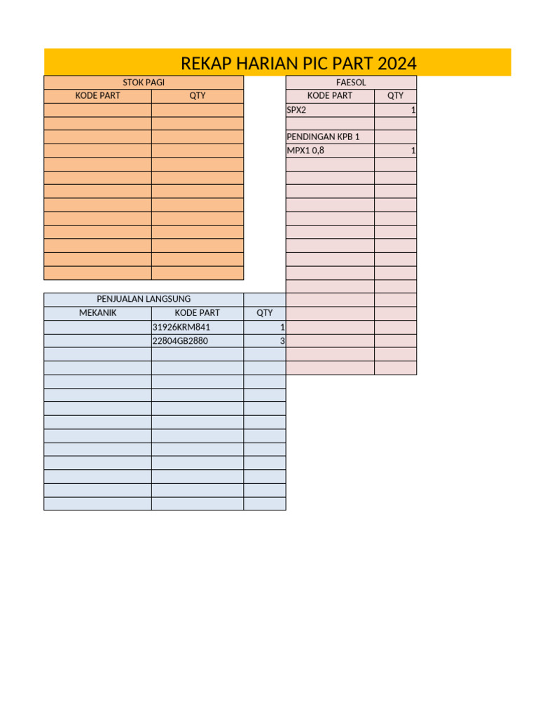 Rekap Harian Juli 2024 | PDF