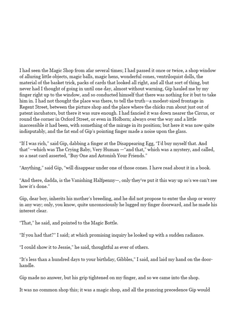 Exploring H.G. Wells' Magic Shop | PDF