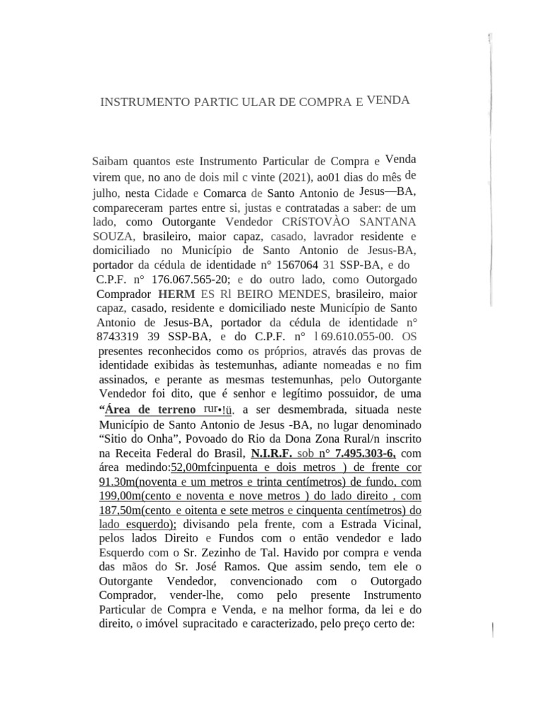 Instrumento Particular de Compra e Venda | PDF
