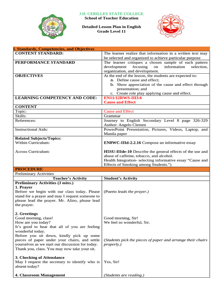 COT3 LESSON PLAN UNDONE | PDF | Grammatical Tense | Lesson Plan
