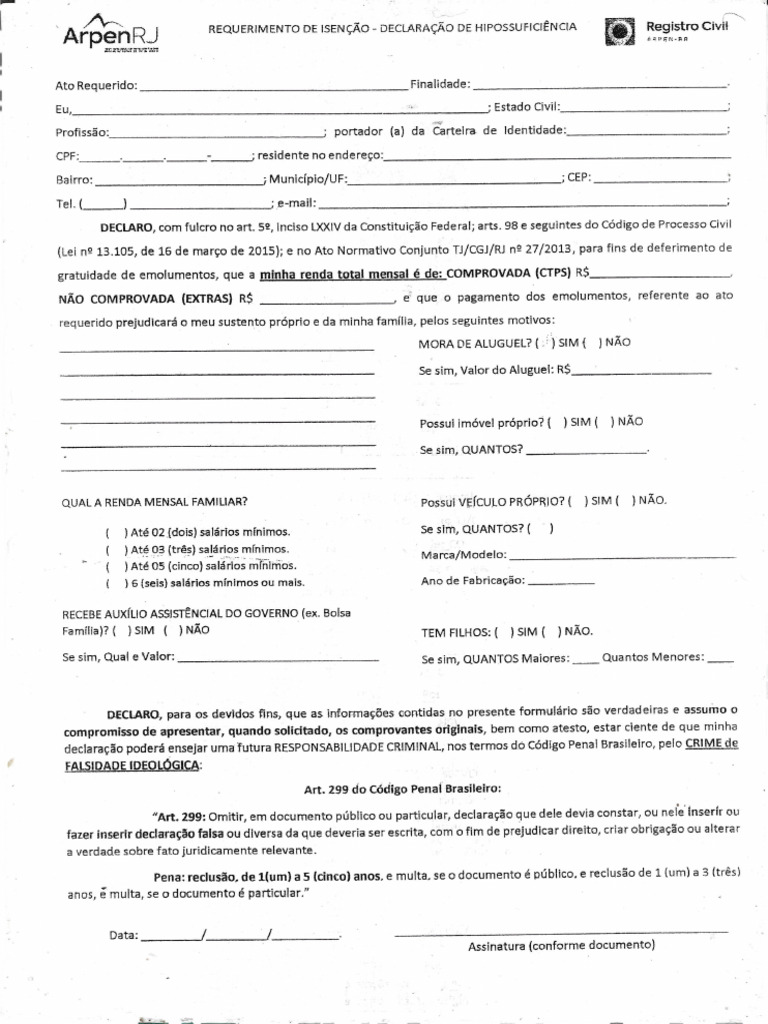 Isenção Rio de Janeiro Arpen | PDF