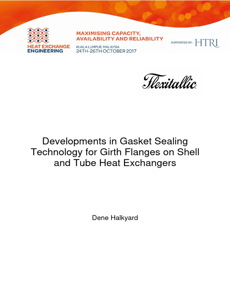 Developments in Gasket Sealing Technology For Girth Flanges On Shell ...